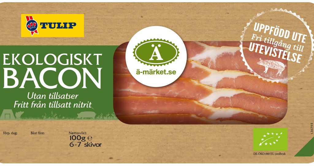 Danskt ekologiskt bacon utan nitrit lanseras i Sverige